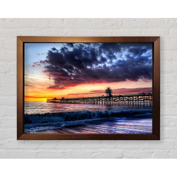 House of Hampton Pier Sunset Ocean Framed Print | Wayfair.co.uk