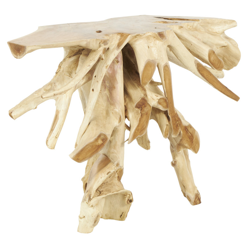 Millwood Pines Cole And Grey Teak Wood Handmade Live Edge Tree Trunk ...