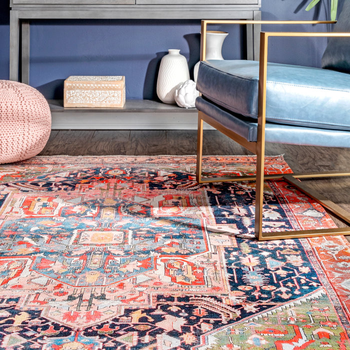 World Menagerie Rosman Red Rug | Wayfair