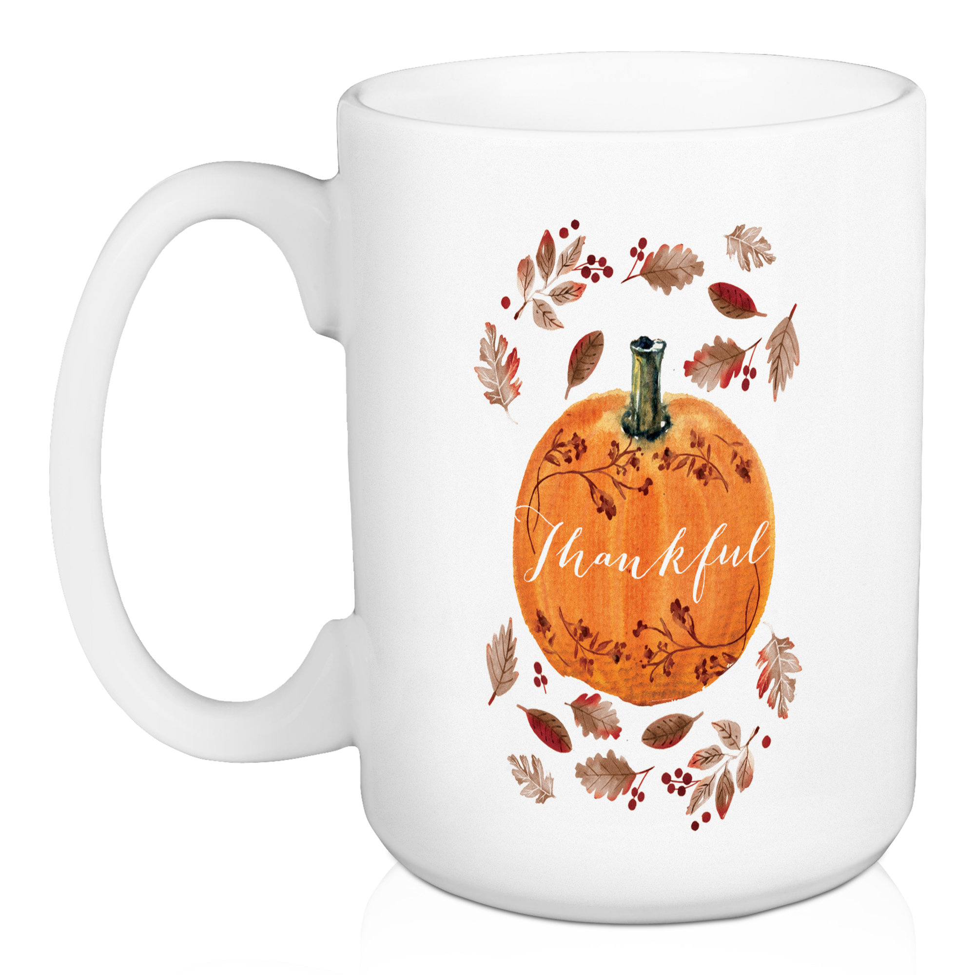 August Grove® Watercolor Fall Pumpkin Coffee Mug | Wayfair