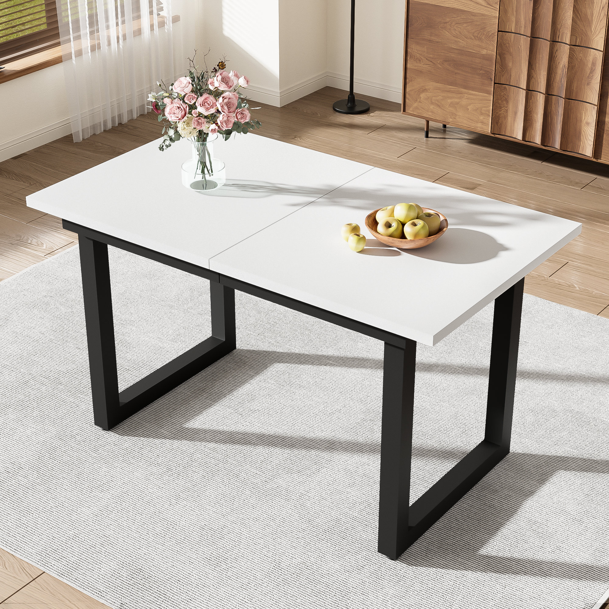 Metro Lane Extendable Dining Table White 140-180 X 80 X 75cm | Wayfair ...