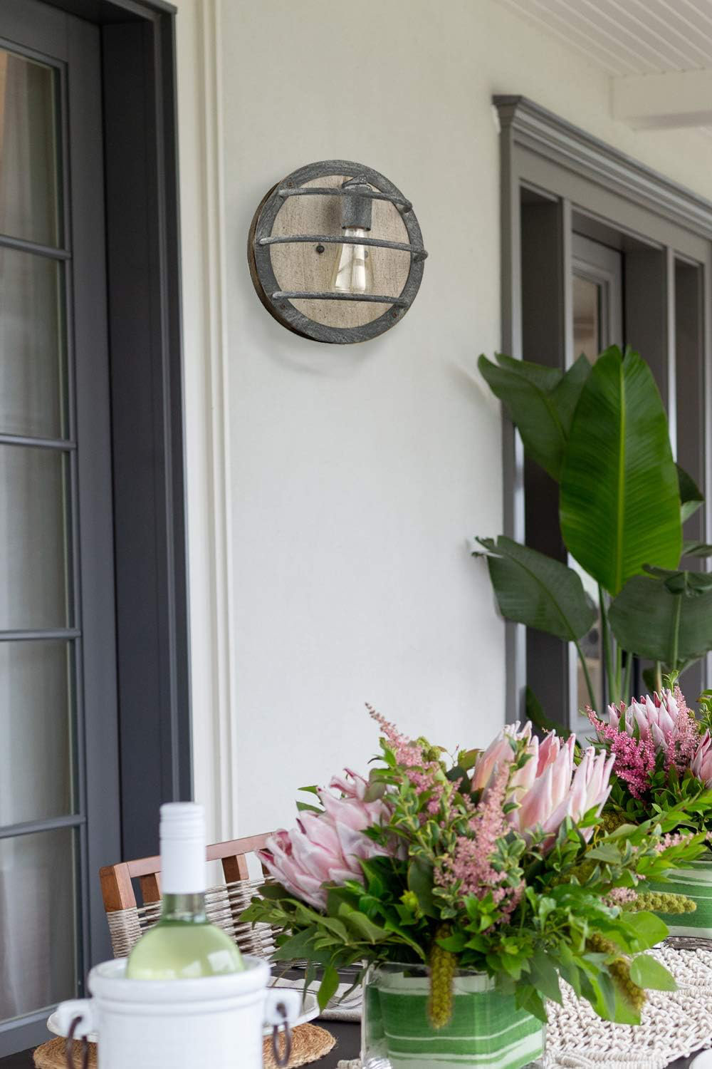 Williston Forge Rustic Wood Wall Sconce Light - Hand-Distressed ...