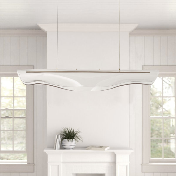 AIWEN 3000K LED Gold Modern Linear Pendant Light Fixture | Wayfair