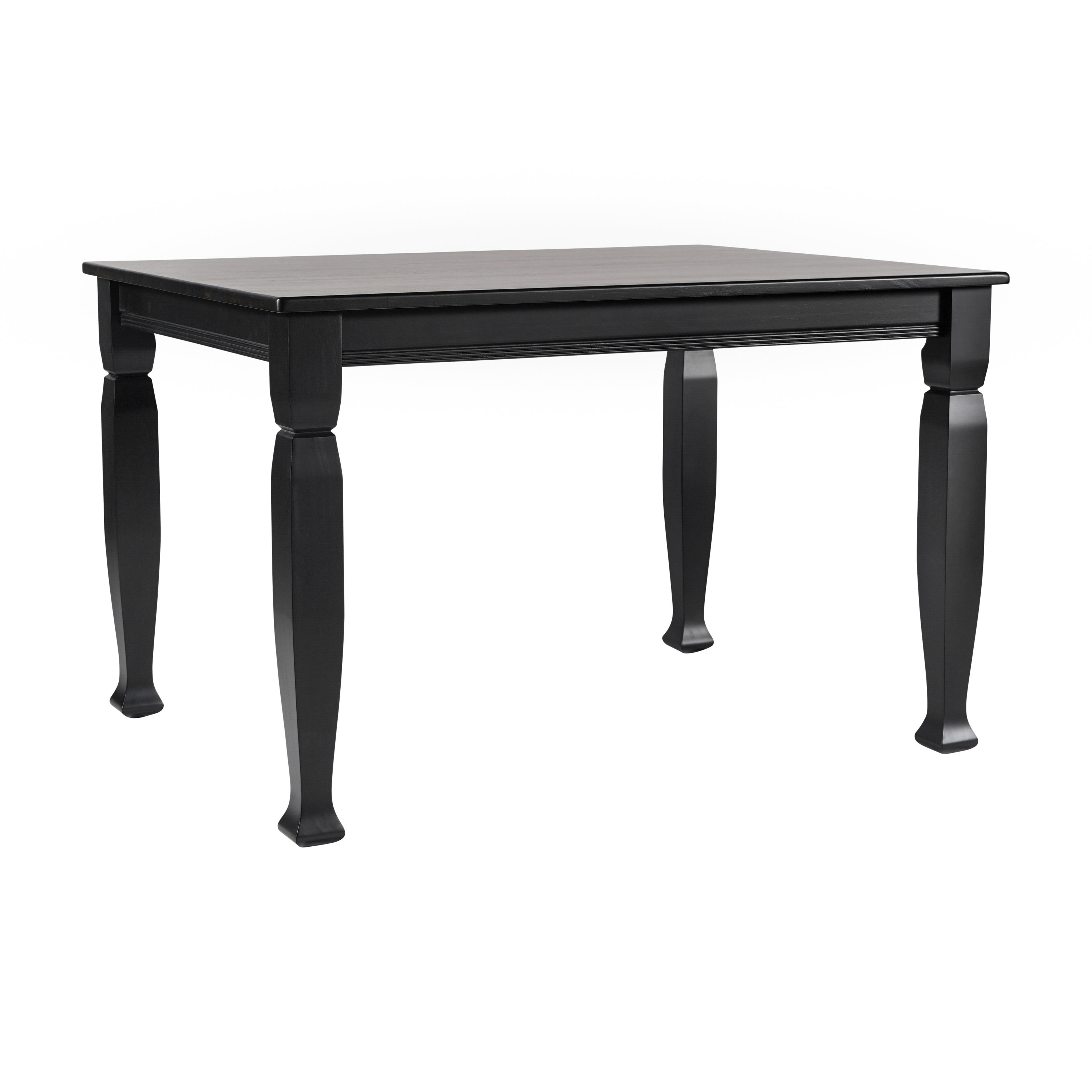 Gracie Oaks Solid Wood Commercial Grade Dining Table with Turned Legs ...