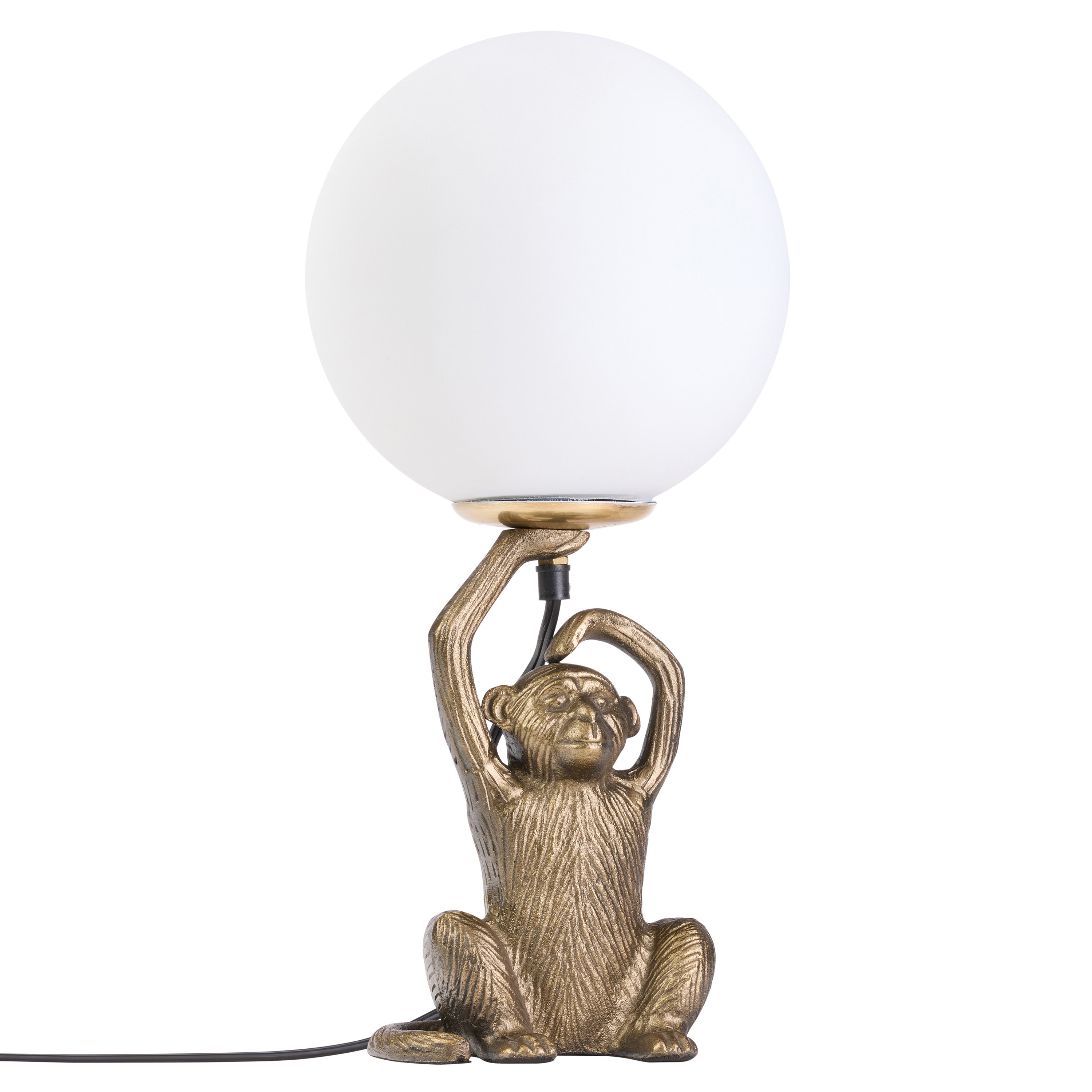 Dakota Fields 17" H Emryn Gold Finish Globe Shade Monkey Table Lamp ...