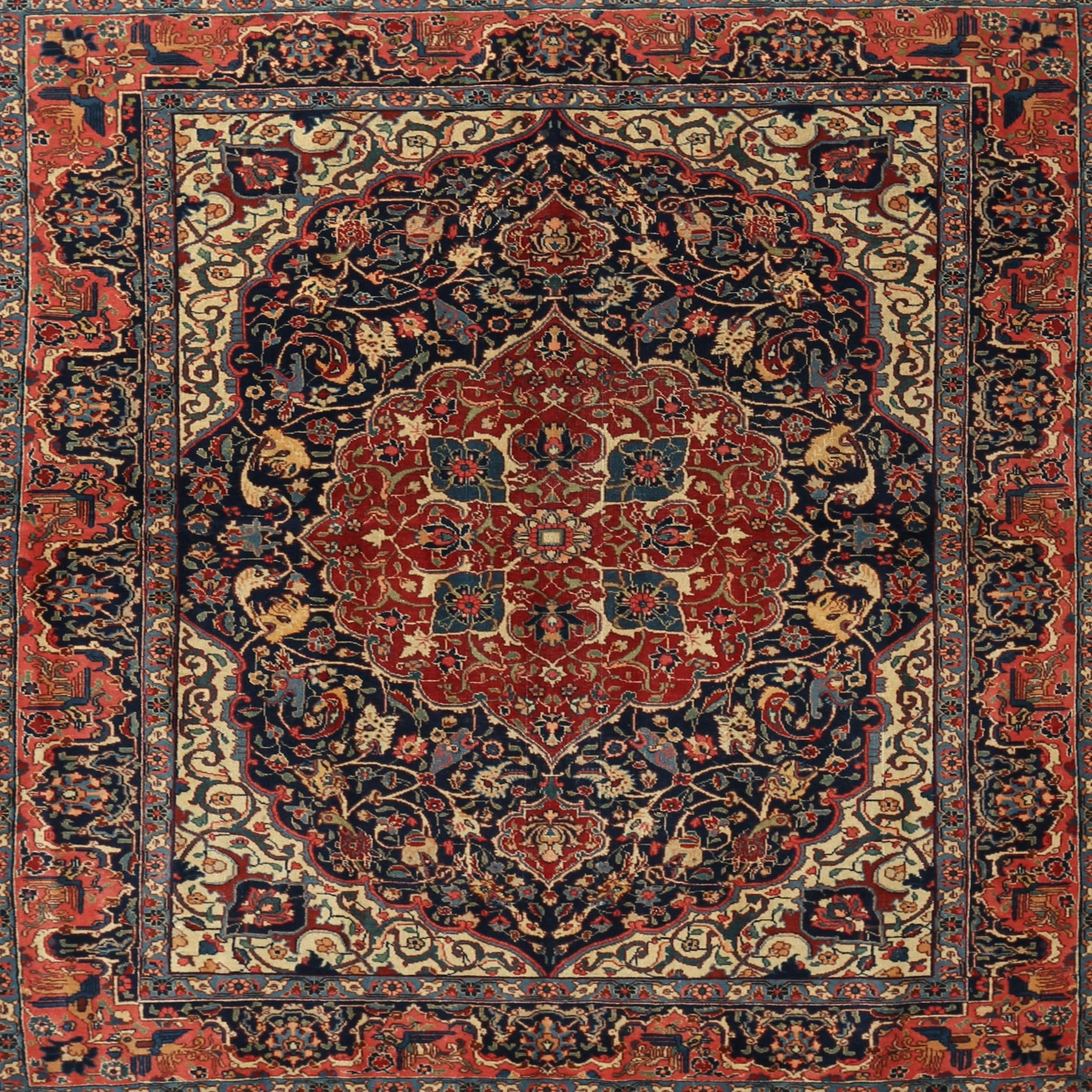 Alcott Hill® Corniche Traditional Dark Gray/Red/Beige Area Rug | Wayfair