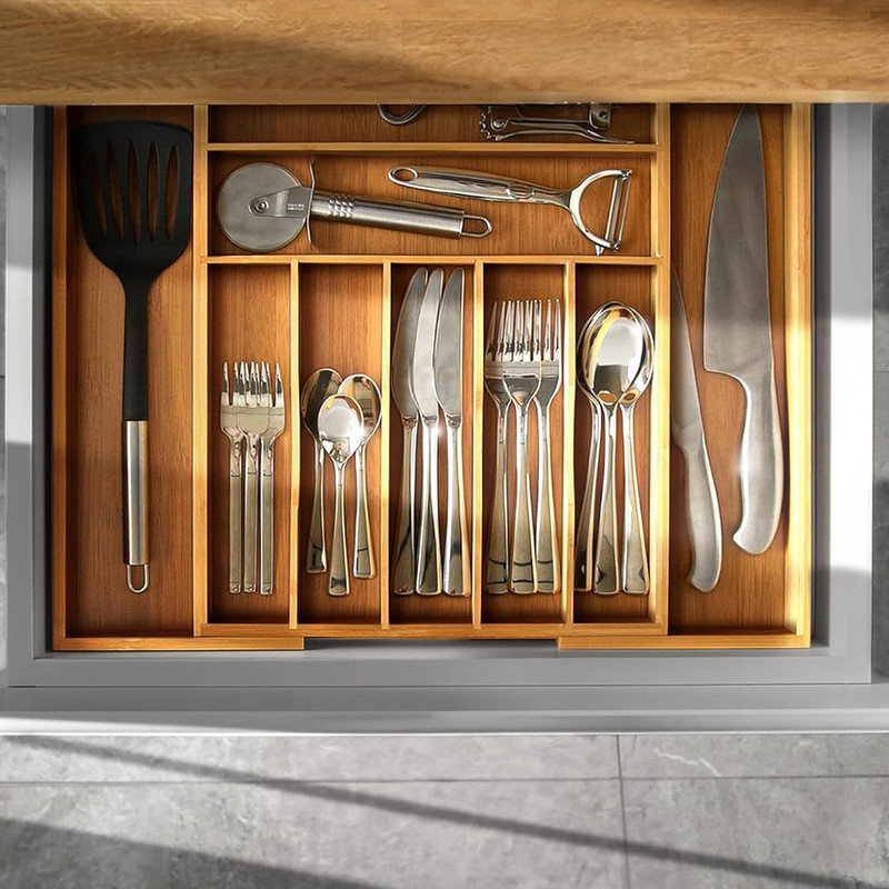 Hokku Designs Kitchen Drawer Organizer,Utensil Holder and Cutlery Tray ...