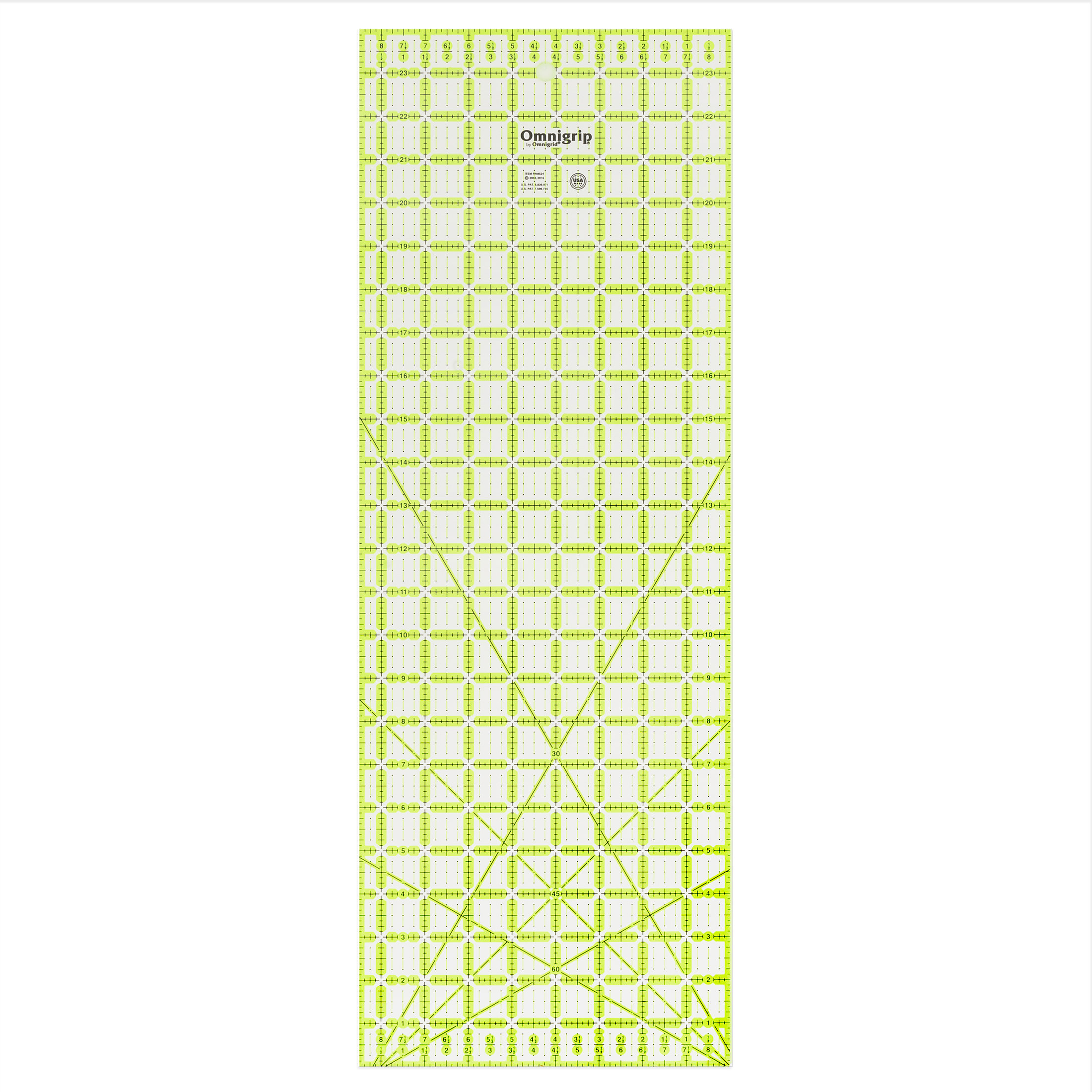 Omnigrid Omnigrip 8-1/2" x 24" Non-Slip Rectangle Quilting Ruler ...