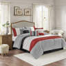 Linen Store Hayward Red/Gray Microfiber 7 Piece Comforter Set | Wayfair