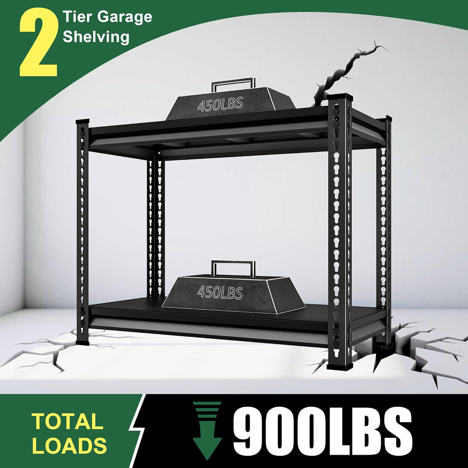 17 Stories Heavy Duty Garage Shelving Unit With 880LBS Capacity ...