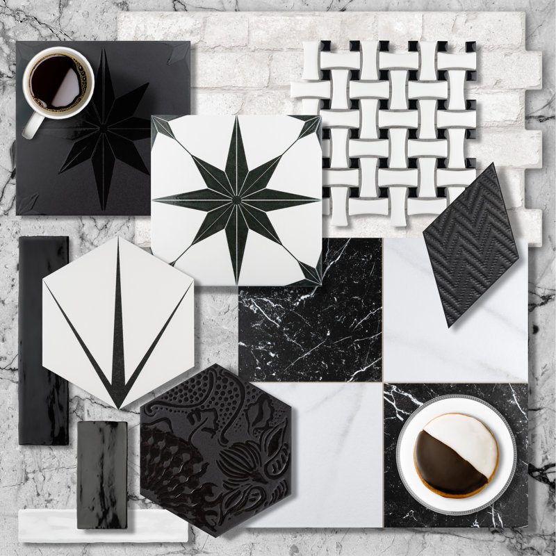 Merola Tile Stella 10" x 10" Porcelain Patterned Wall & Floor Tile ...