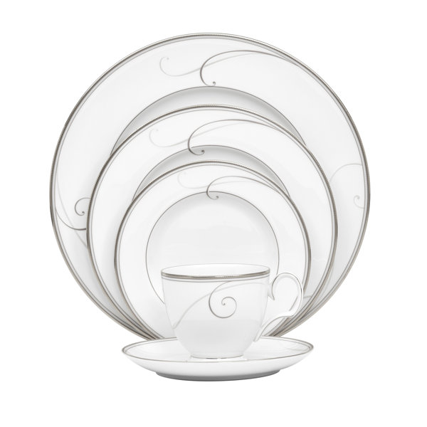 Noritake Platinum Wave 5-Piece Place Setting & Reviews | Wayfair