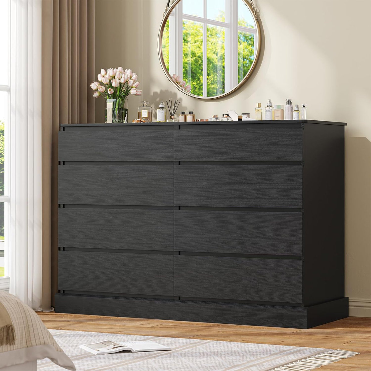 Latitude Run® Dresser For Bedroom, Modern Long Double Dressers With 8 ...
