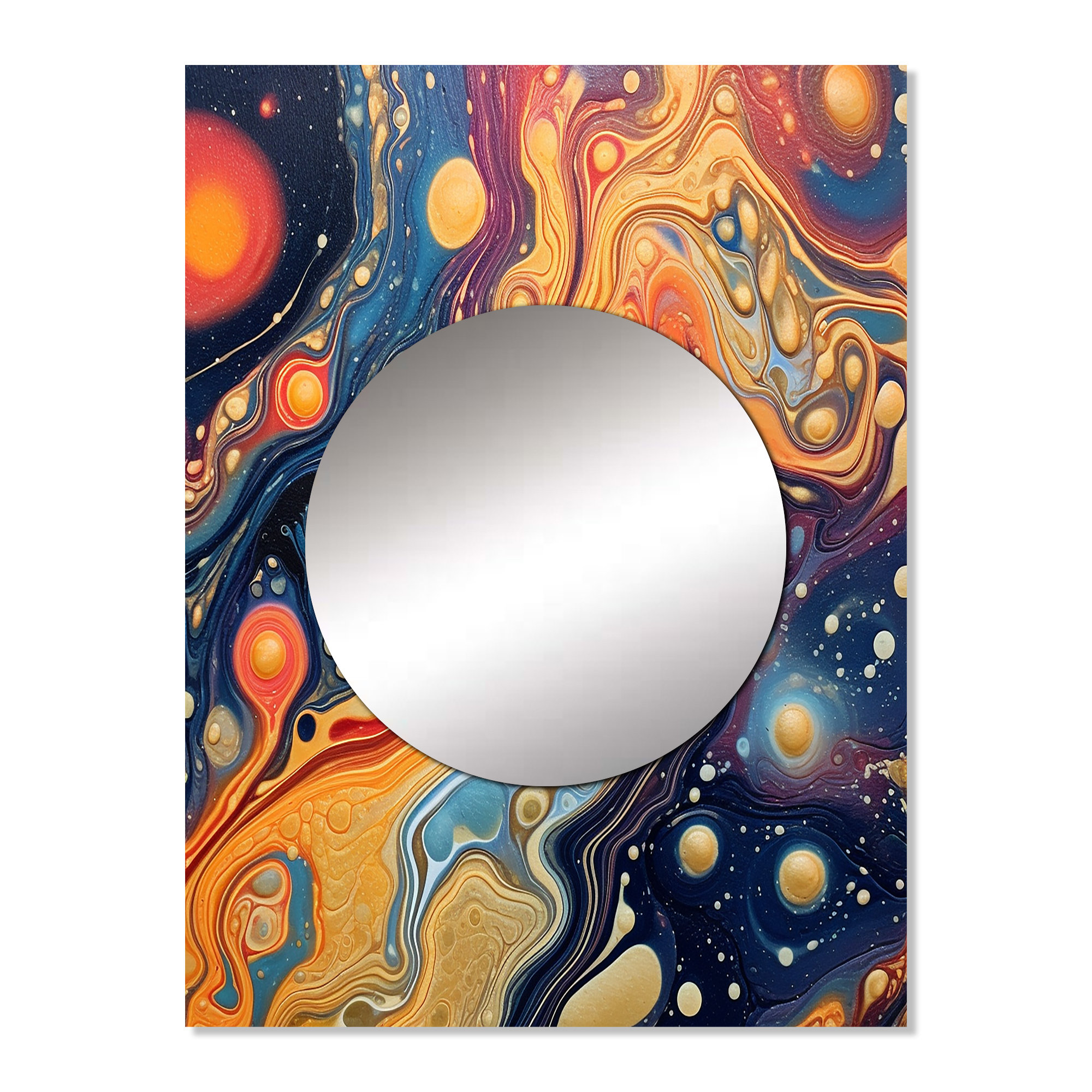 East Urban Home Orange Blue Galactic Universe II - Comets Mirror Wall ...