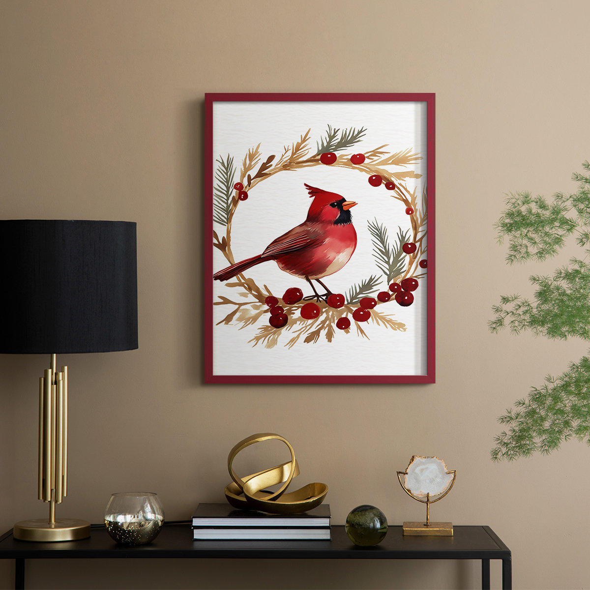 The Holiday Aisle® Christmas Holiday Art CMLXXVII Framed Print - Solid ...