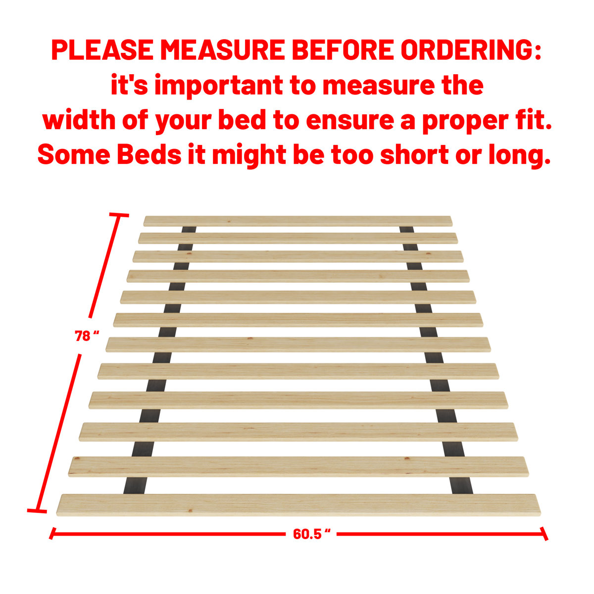 Millwood Pines 0.68" Heavy Duty Horizontal Mattress Support Wooden ...