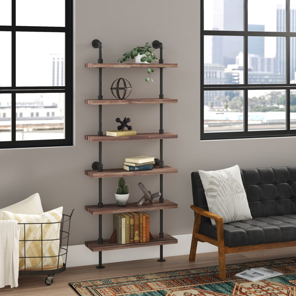 Steelside™ Charter Iron Pipe Wall Mount Ladder Bookcase & Reviews | Wayfair