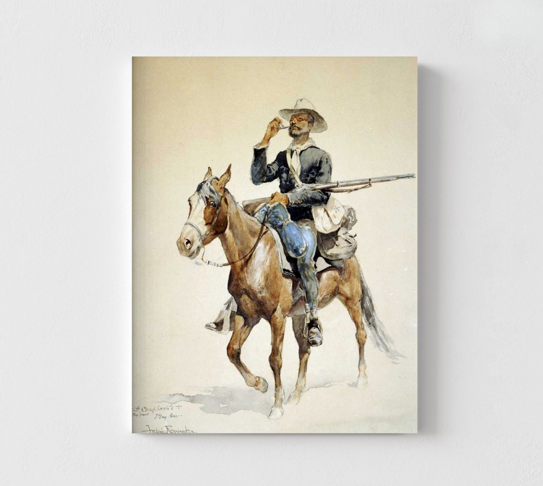 WeFrameArt A Mountain Infantryman By Frederic Remington, Cowboy Riding ...