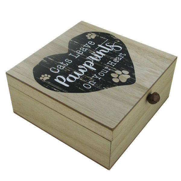 Happy Larry Cats Leave Pawprints Memory Box Pet Cho Decorative Box ...