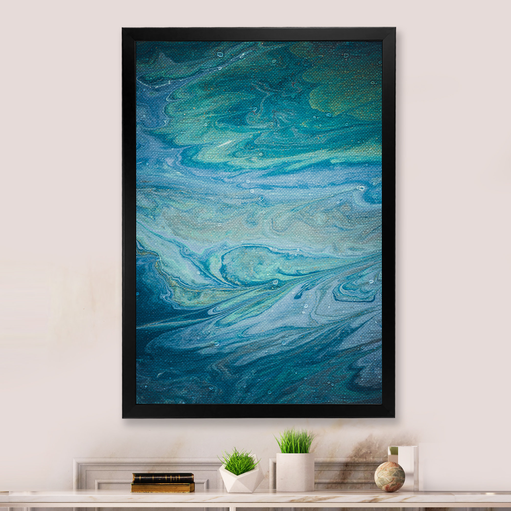 Wrought Studio Shades Of Blue Abstract Brushes V - Modern ...