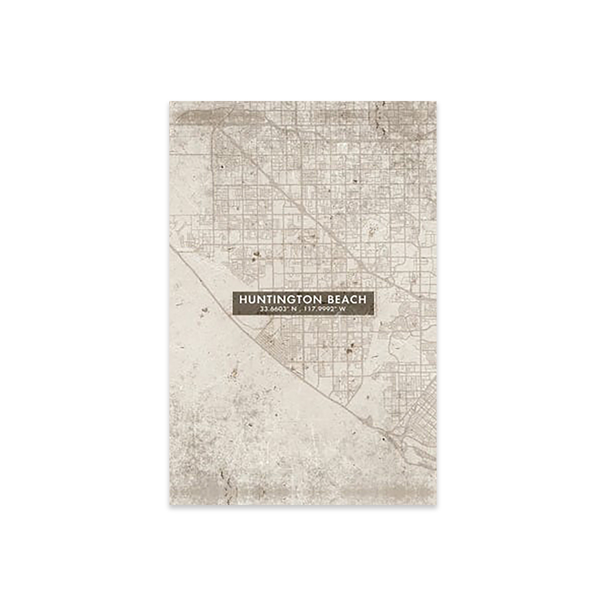 17 Stories Huntington Beach City Map Abstract Style by Walldecoraddict ...