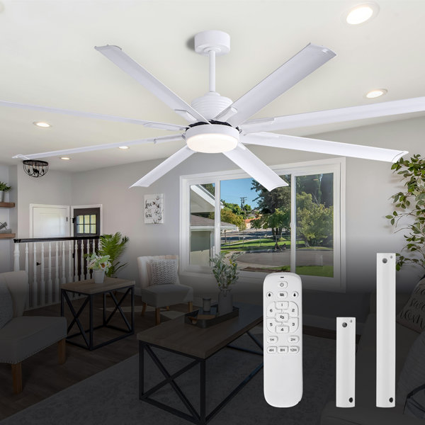 Ivy Bronx Lavan 72 Inch LED Morden White Ceiling Fan with Remote ...