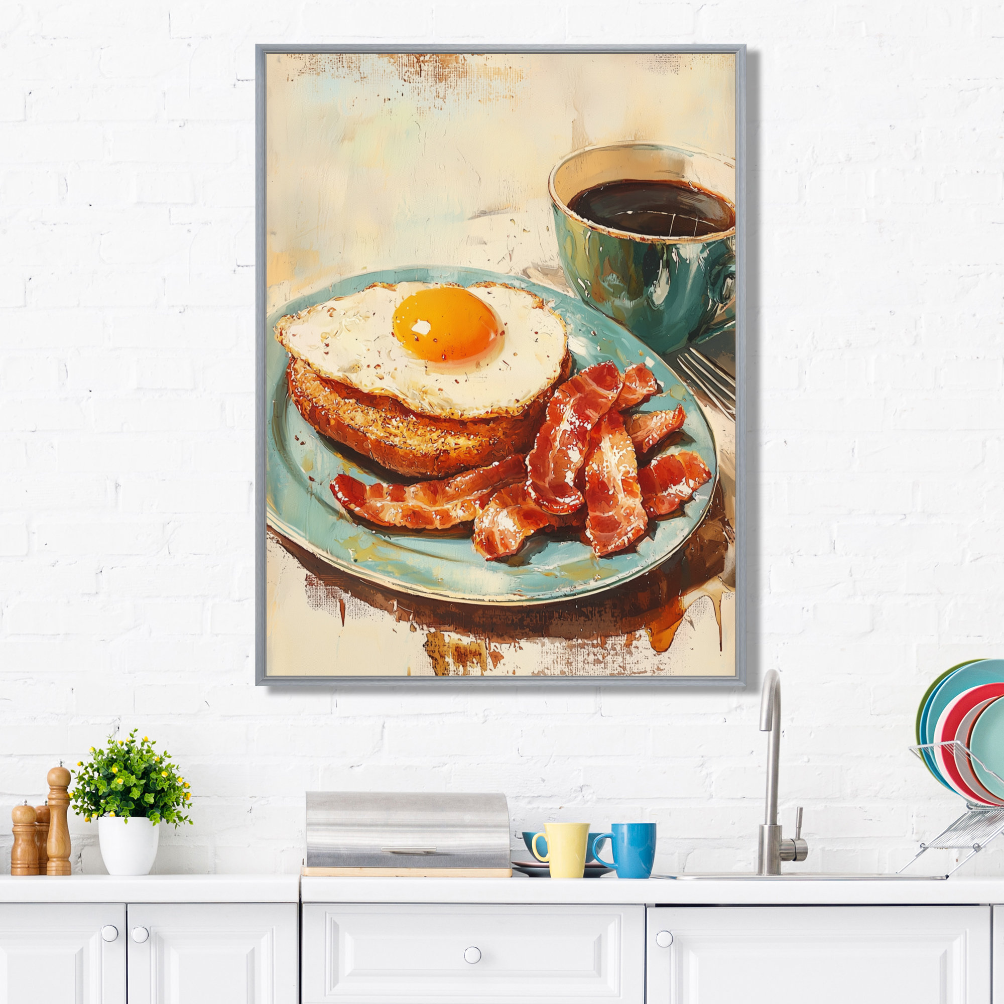 Ebern Designs 1950S Vintage American Breakfast II - Breakfast Wall Art ...