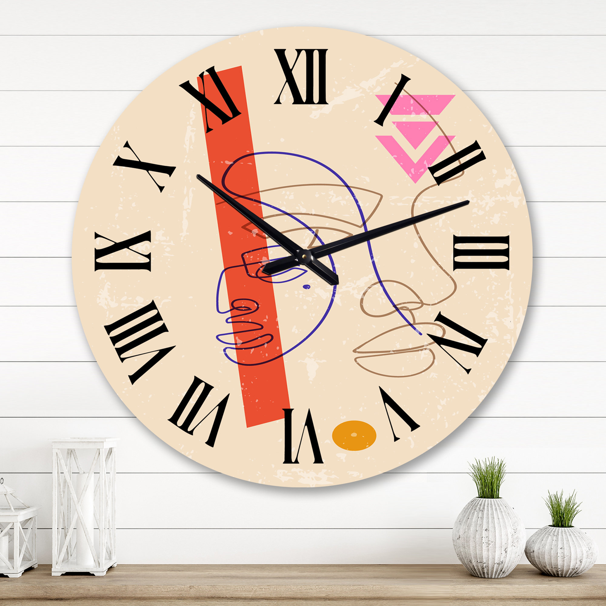 East Urban Home Oversized Abstract Geometrics in Retro Colors XII Wall ...