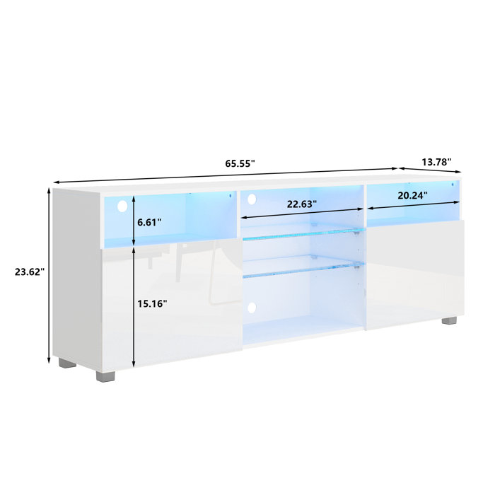 Orren Ellis LED TV Stand, Modern TV Stand With LED Lights And High ...
