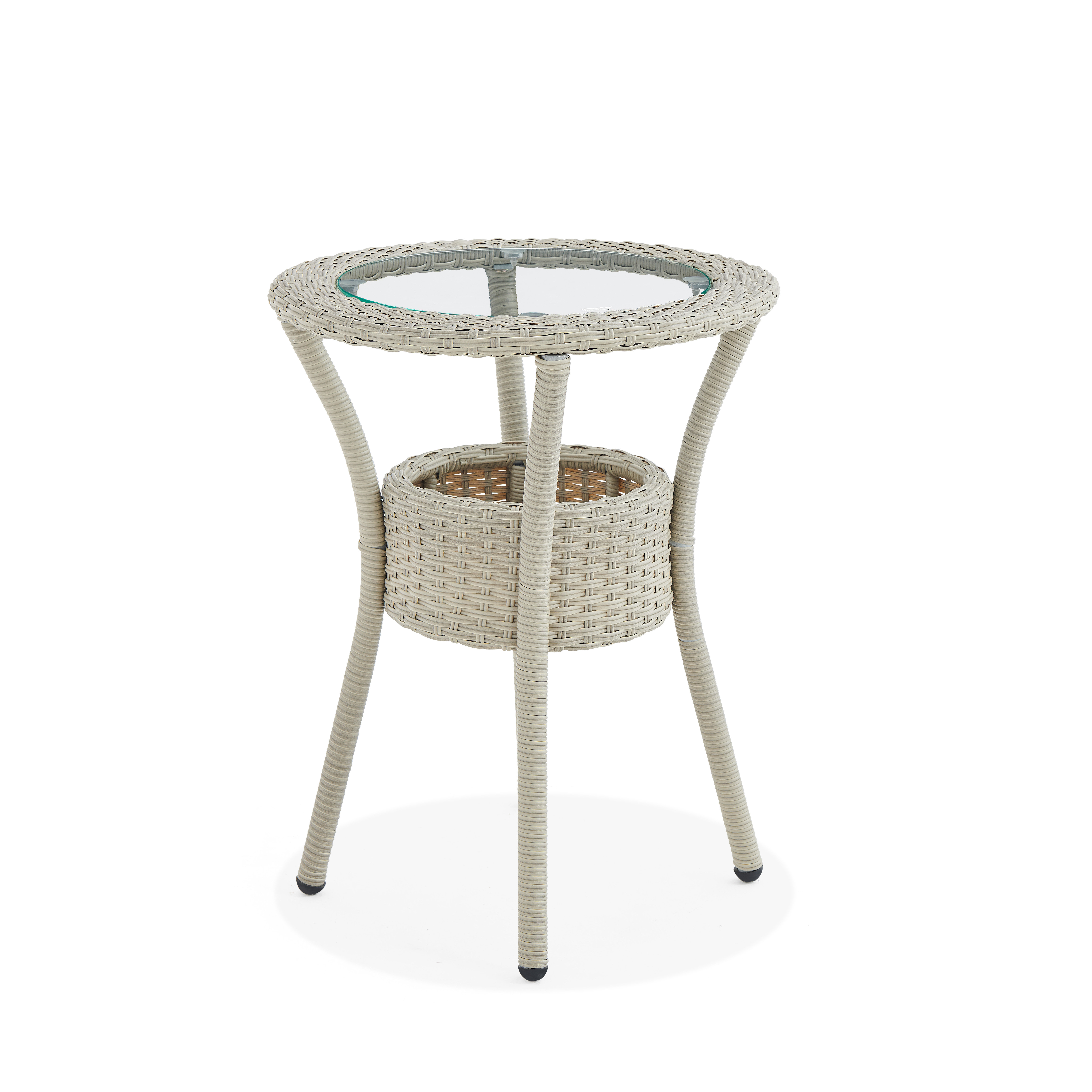 Highland Dunes Pangburn 26"H All-Weather Wicker Outdoor Accent Table ...
