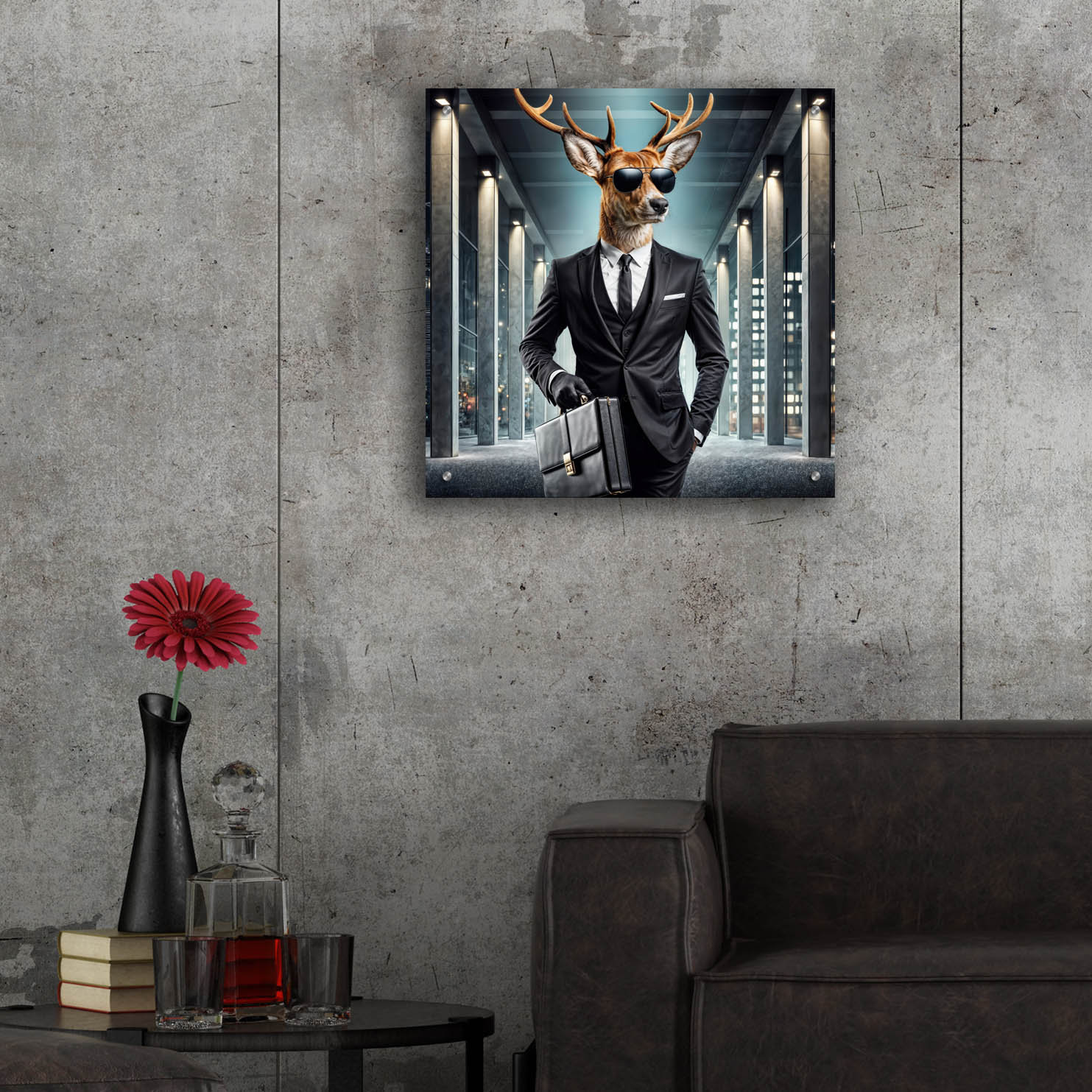 Trinx 'Deer Agent' by Rey Klimt Acrylic Glass Wall Art | Wayfair