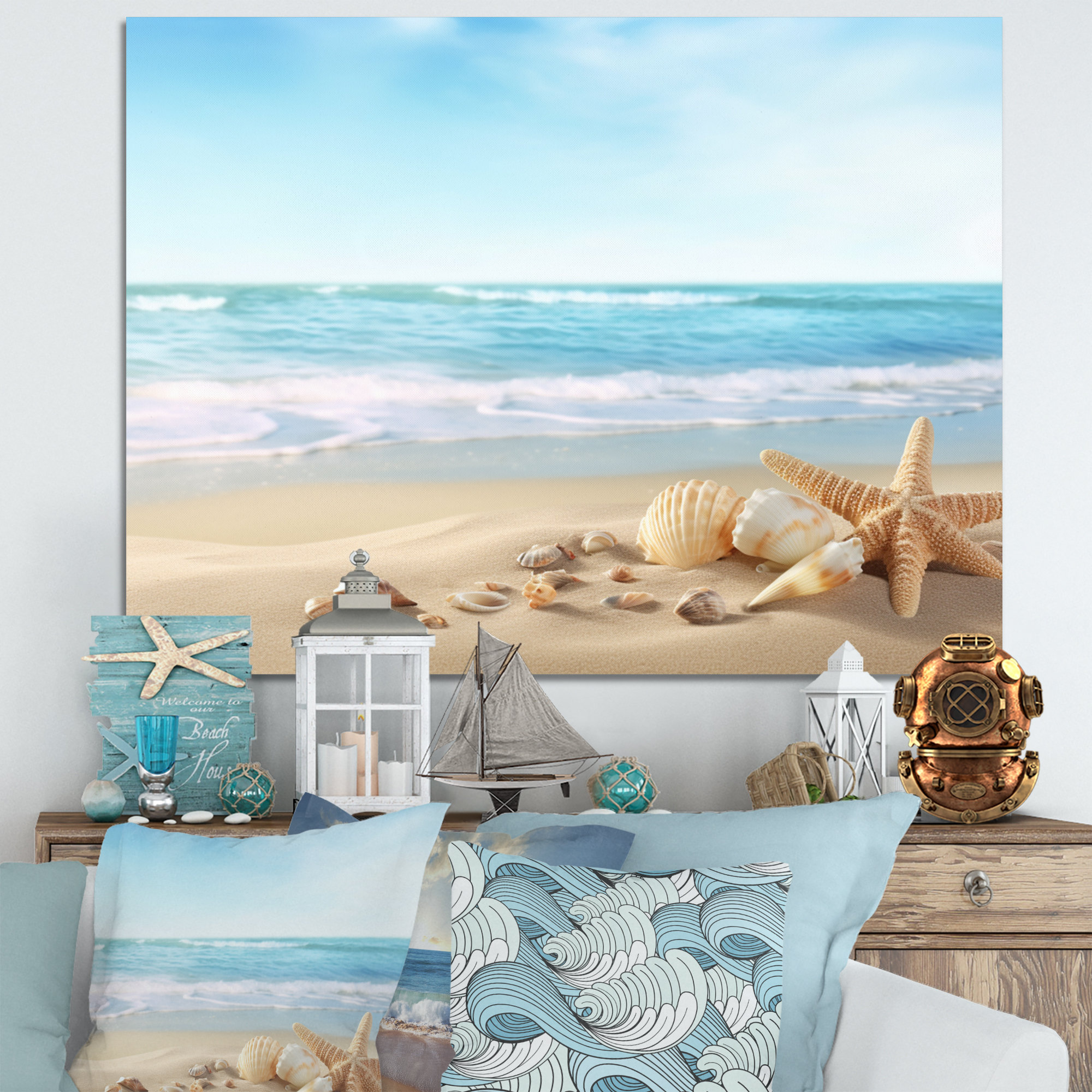 Dovecove Starfish And Seashells II - Modern Beach Wall Art | Wayfair