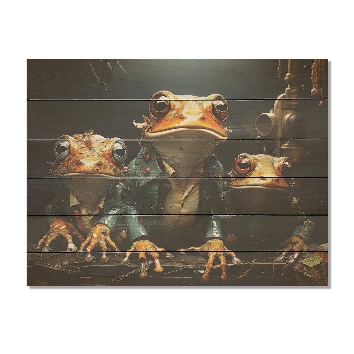 Lark Manor™ Frog Mafia Monarchy - Frogs & Toads Wood Wall Art On ...