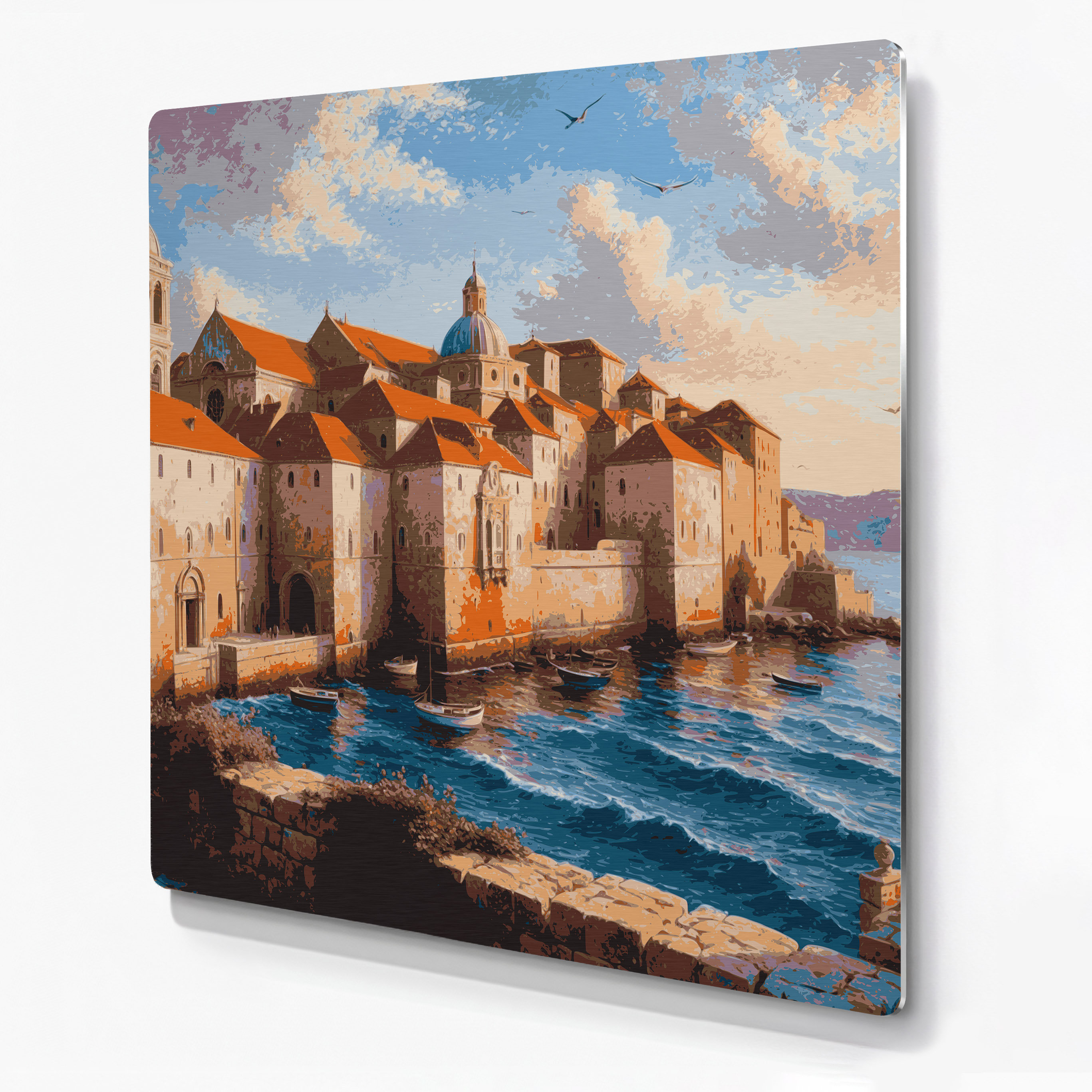 Hokku Designs Cities Dubrovnik Croatia Gray Metal Wall Art | Wayfair