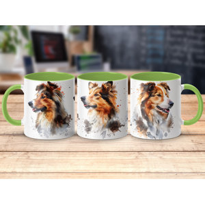 East Urban Home Adorable Border Collie Puppy Design 11oz Coffee Mug ...