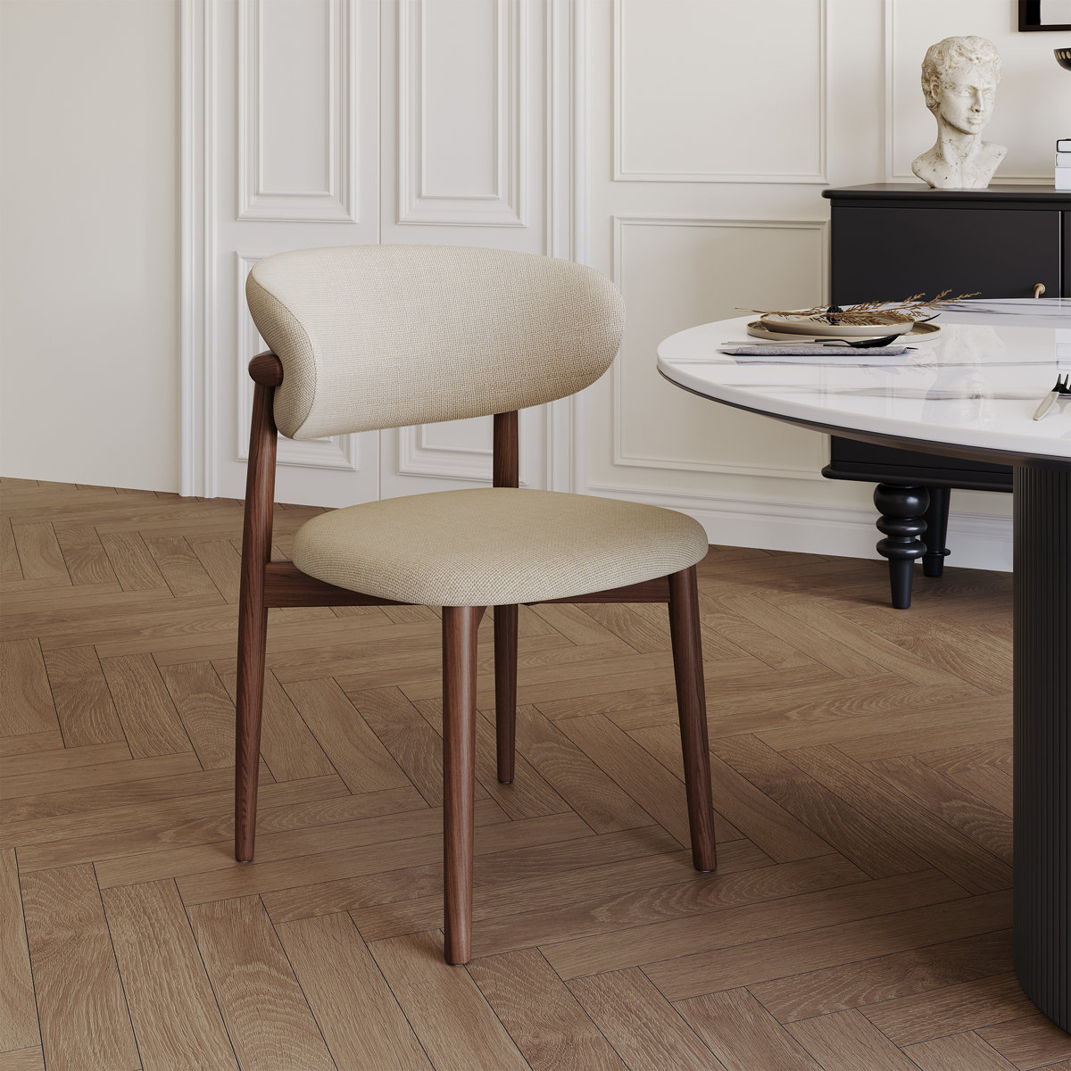 Corrigan Studio® Upholstered Dining Chairs Side Chairs Solid Wood ...