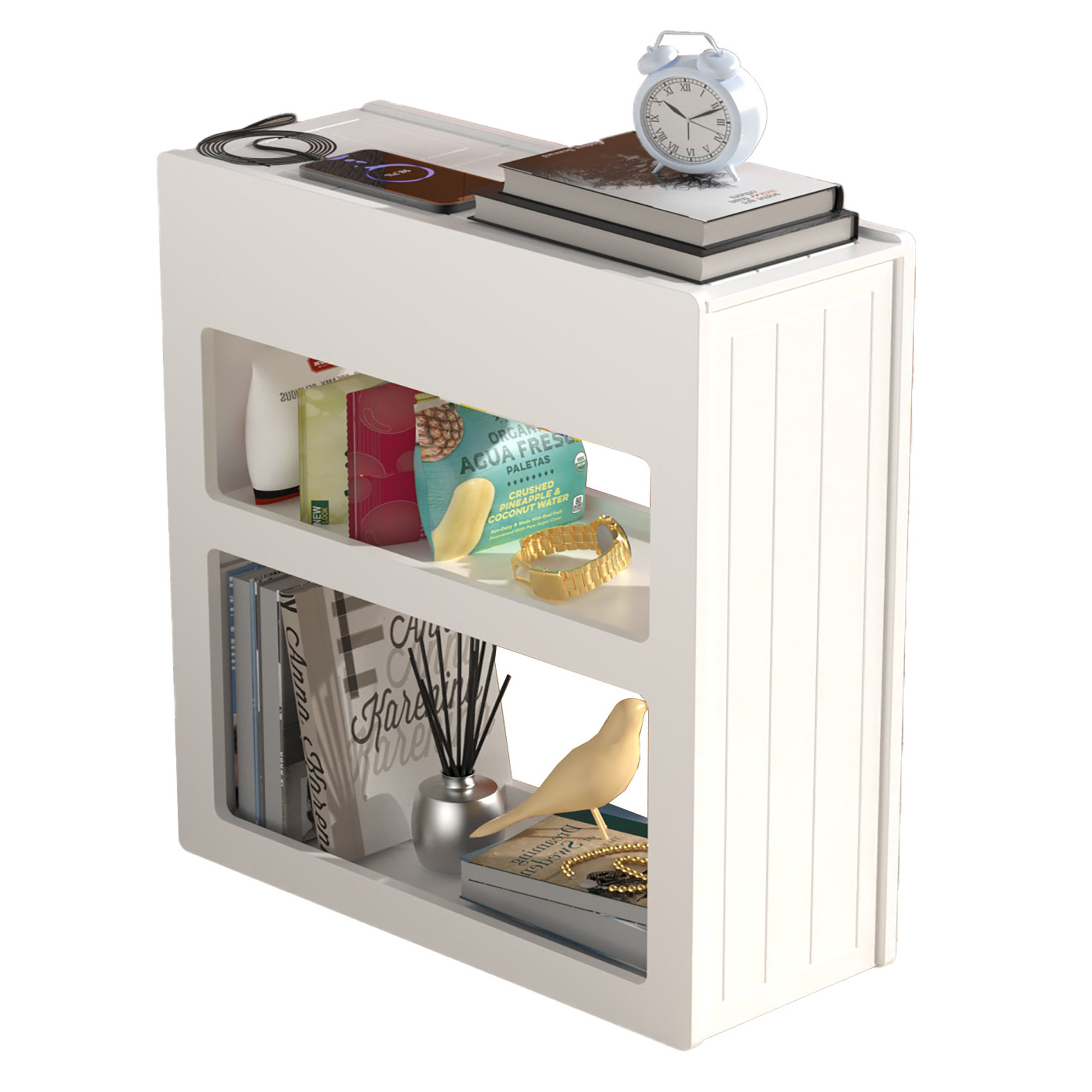 Latitude Run® Kedara Enclosed End Table and Built-In Outlets | Wayfair