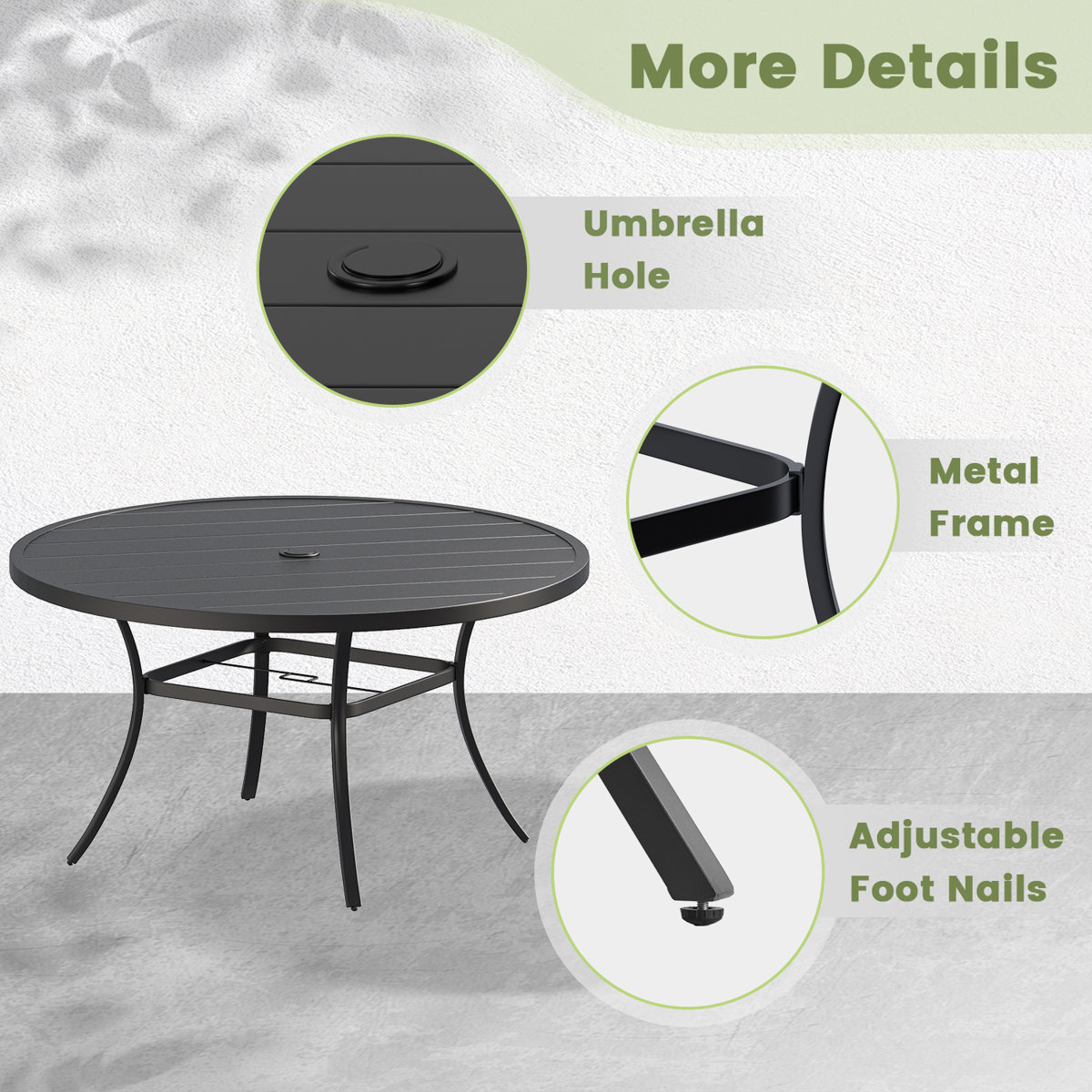 Lark Manor™ 50“ Round Metal Outdoor Dining Table | Wayfair