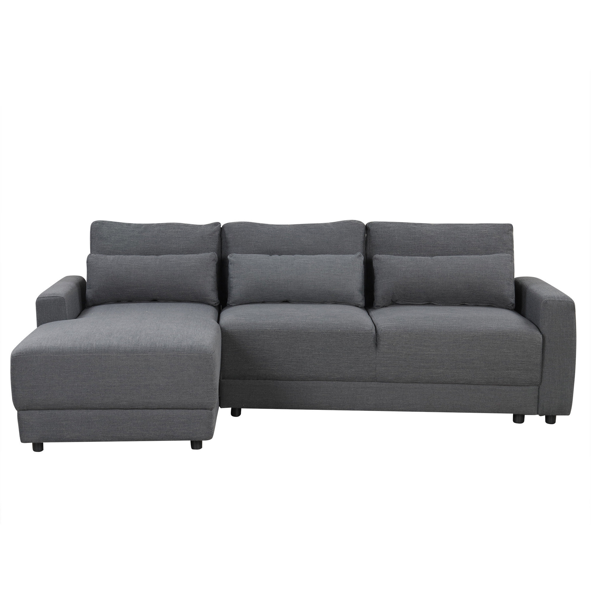 Ebern Designs L-Shaped Modular Sectional Sofa With Removable Back ...