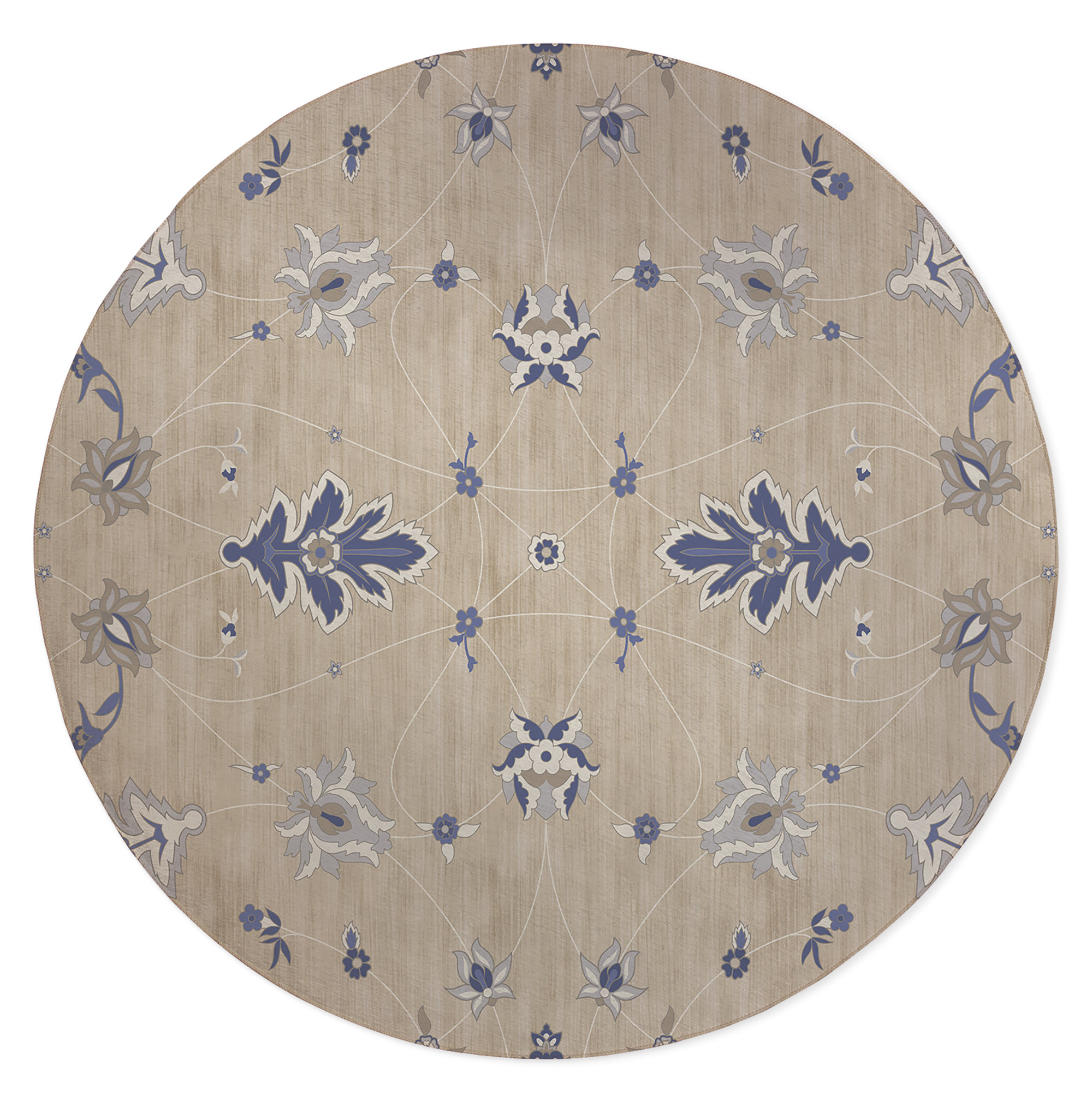 KAVKA DESIGNS Shabylon Low Pile Carpet Straight Round Chair Mat | Wayfair