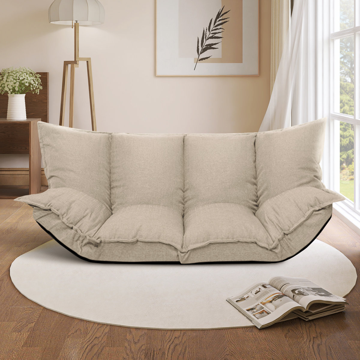 Trule Cortlan Full 63" Upholstered Convertible Futon, Floor Game Chair ...