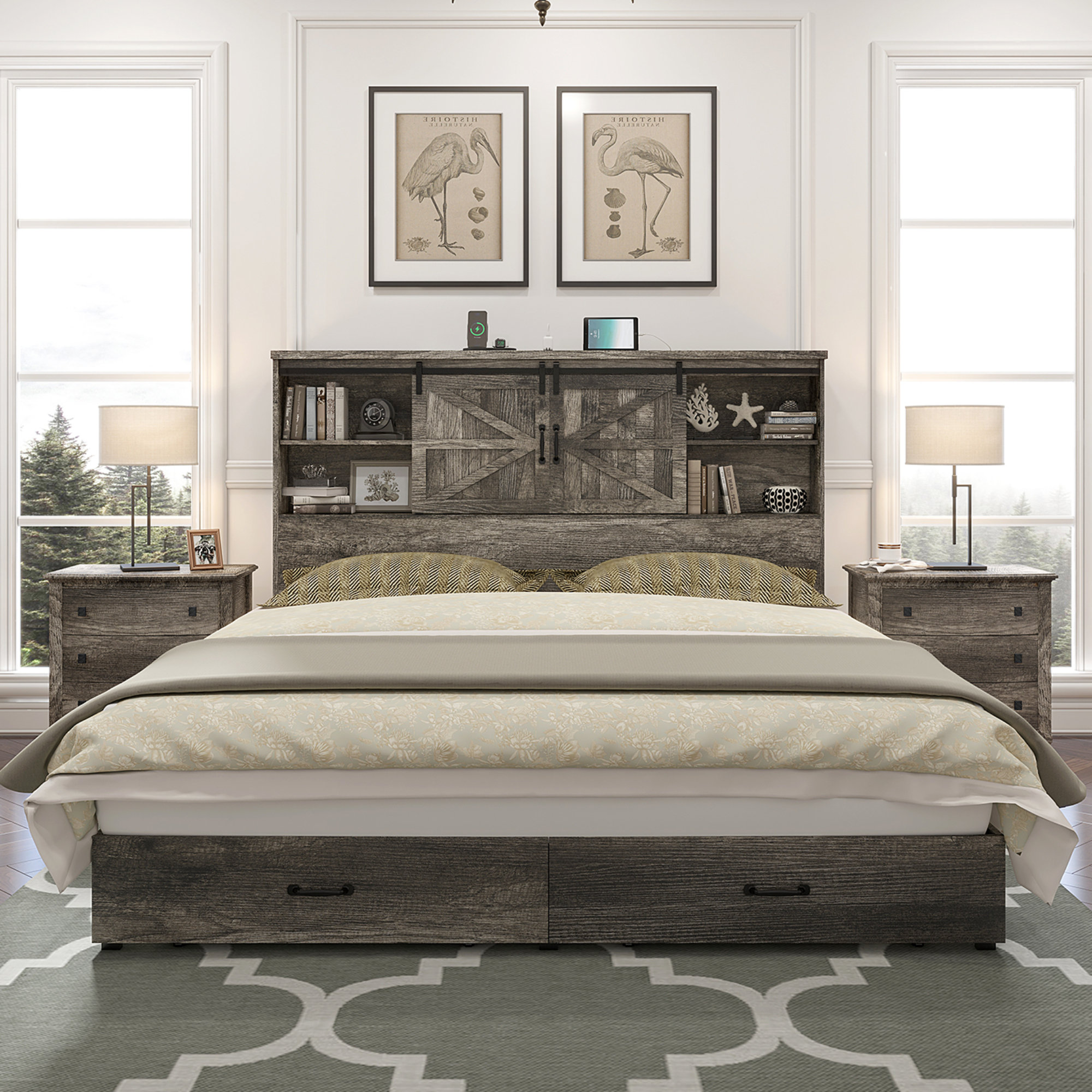 Trent Austin Design® Tryston Sherell Wooden Bookcase Bed Frame ...