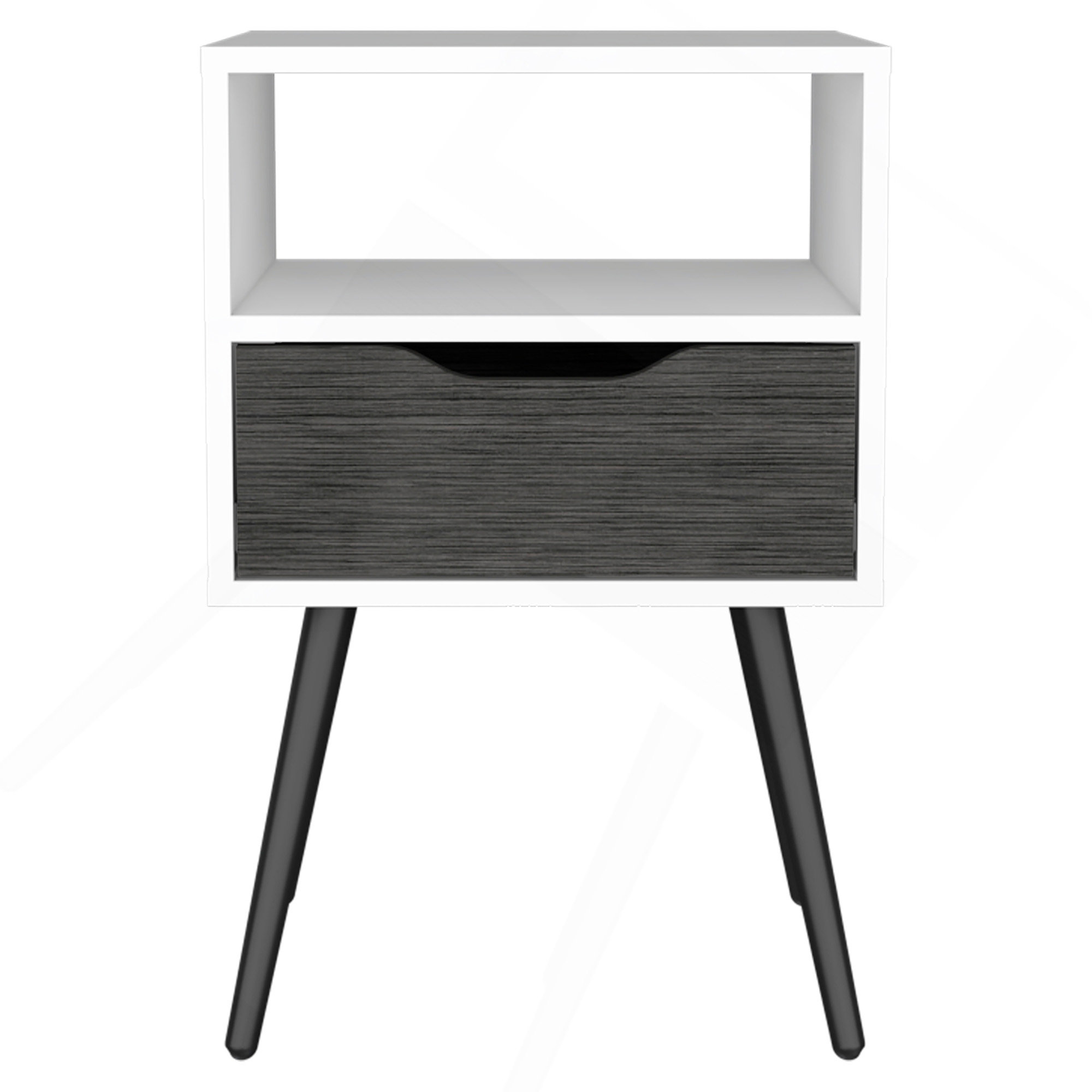 Highland Dunes Haverson 1-Drawer 1-Shelf Nightstand Smokey Oak And ...
