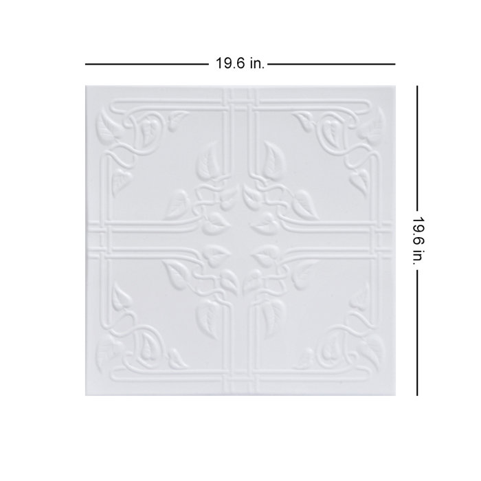 A La Maison Ceilings Ivy Leaves 1.6 ft. x 1.6 ft. Polystyrene Glue-up ...