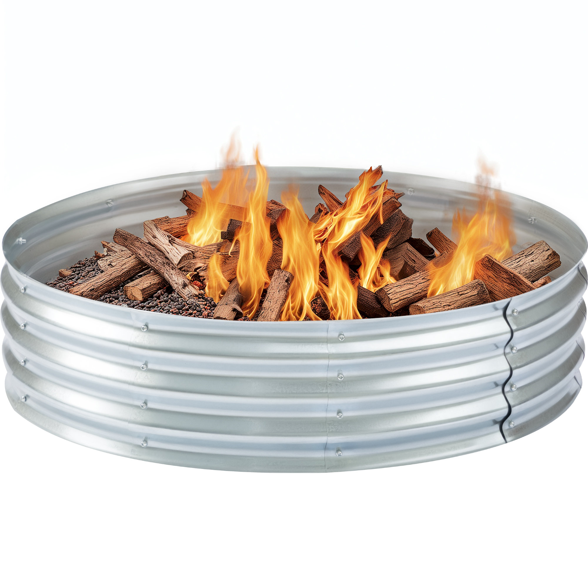 Williston Forge Multiple Sizes Silver Round Galvanized Steel Fire Pit ...