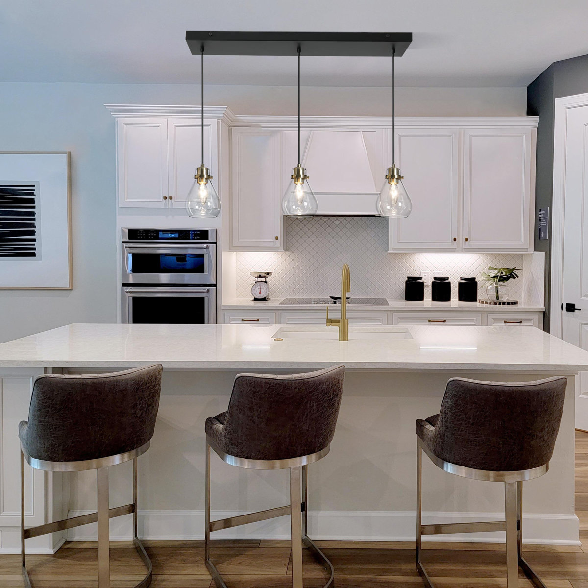 Breakwater Bay Temesoal 3 - Light Kitchen Island Linear Pendant With ...