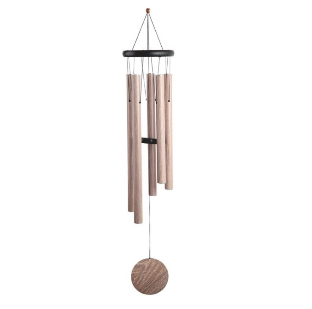 Arlmont & Co. Long Wooden Top Wind Chime With Wood Print Tube - Wayfair ...