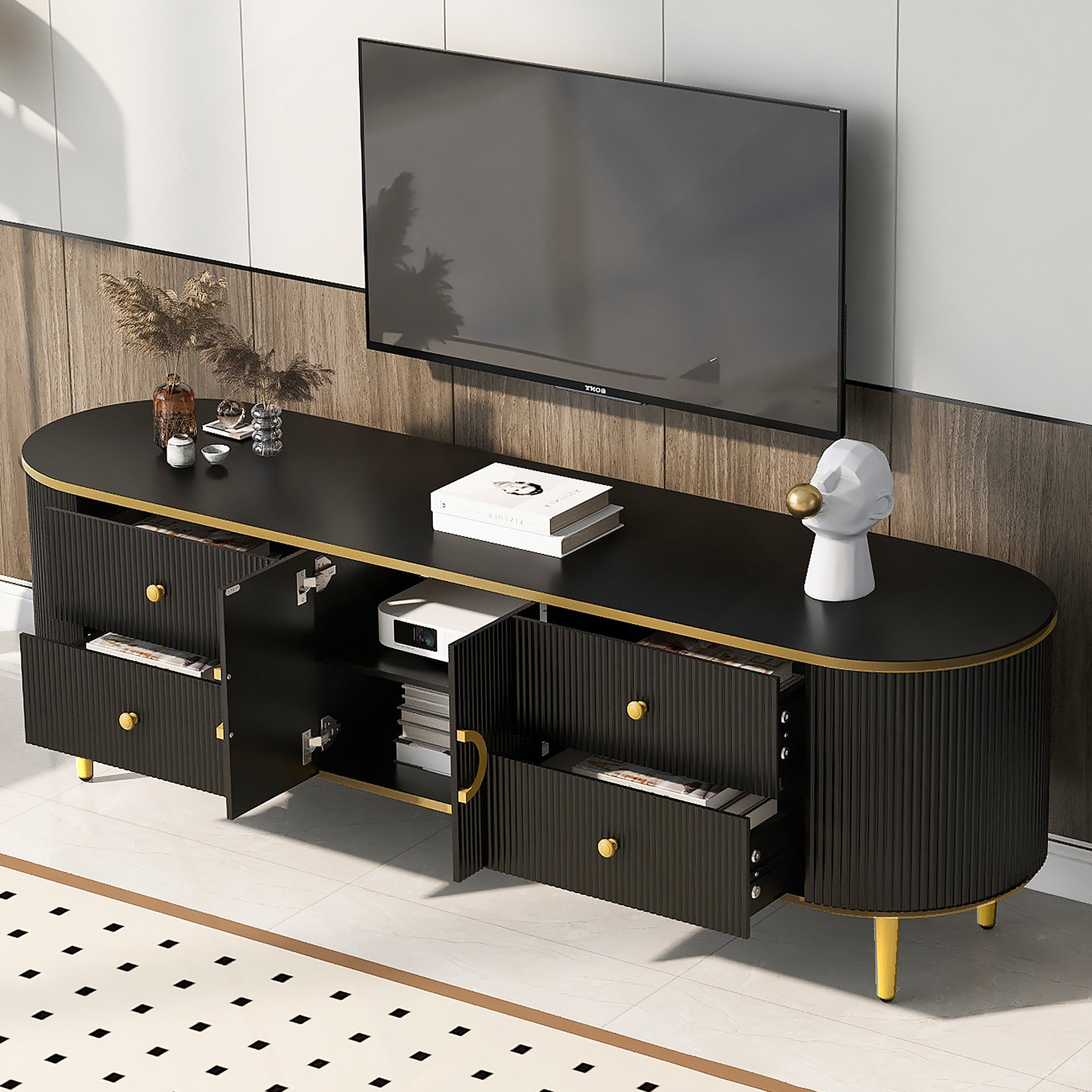 Ophelia & Co. TV Stand for TVs up to 80 Inches, Entertainment Center ...