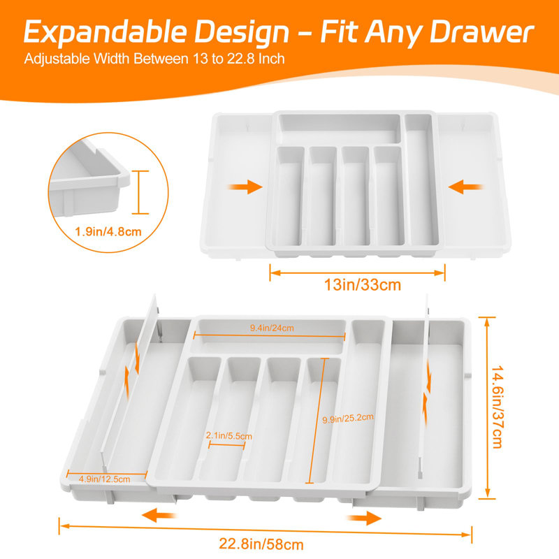 Rebrilliant Silverware Drawer Organizer, Expandable Utensil Tray For ...