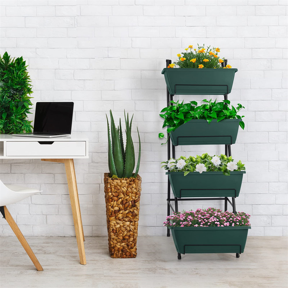 Arlmont & Co. 4 Tier Vertical Garden Planter Indoor Outdoor Raised ...